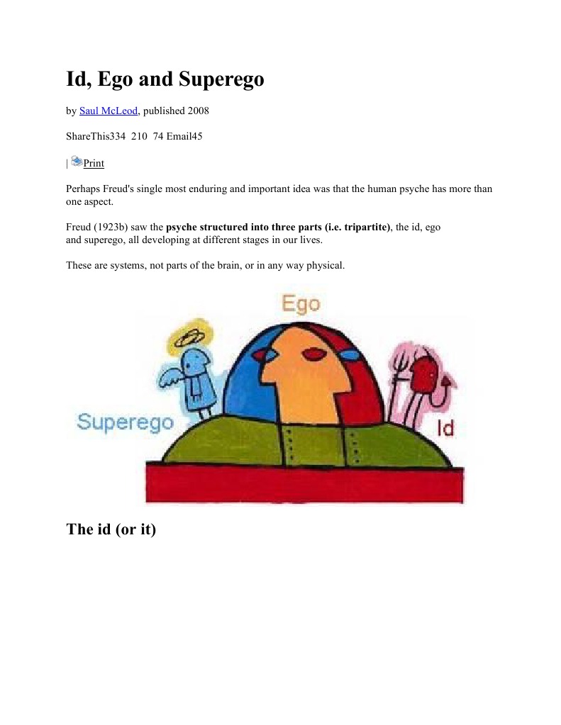 Freud's Id, Ego, and Superego Explained | PDF | Id | Philosophical Theories
