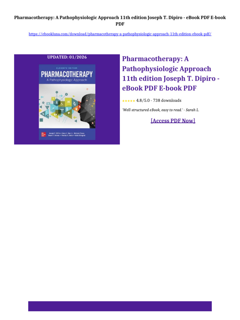 Pharmacotherapy: A Pathophysiologic Approach 11th edition Joseph T ...