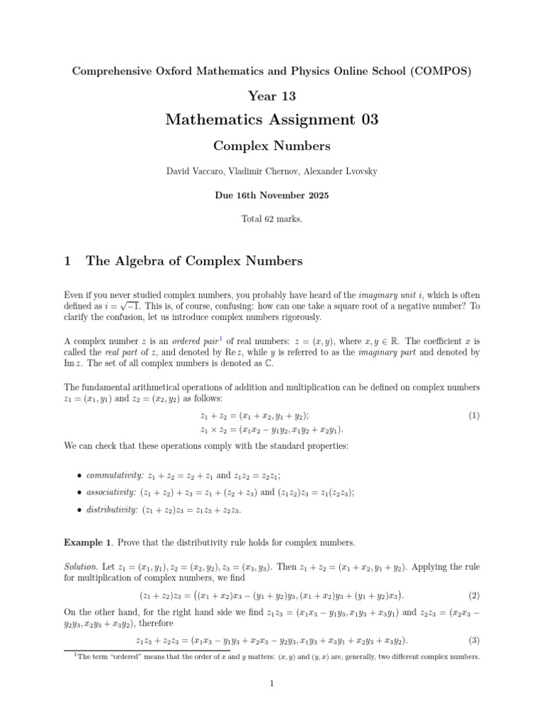 Maths13 - 03 - Complex Numbers | PDF | Complex Number | Trigonometric ...