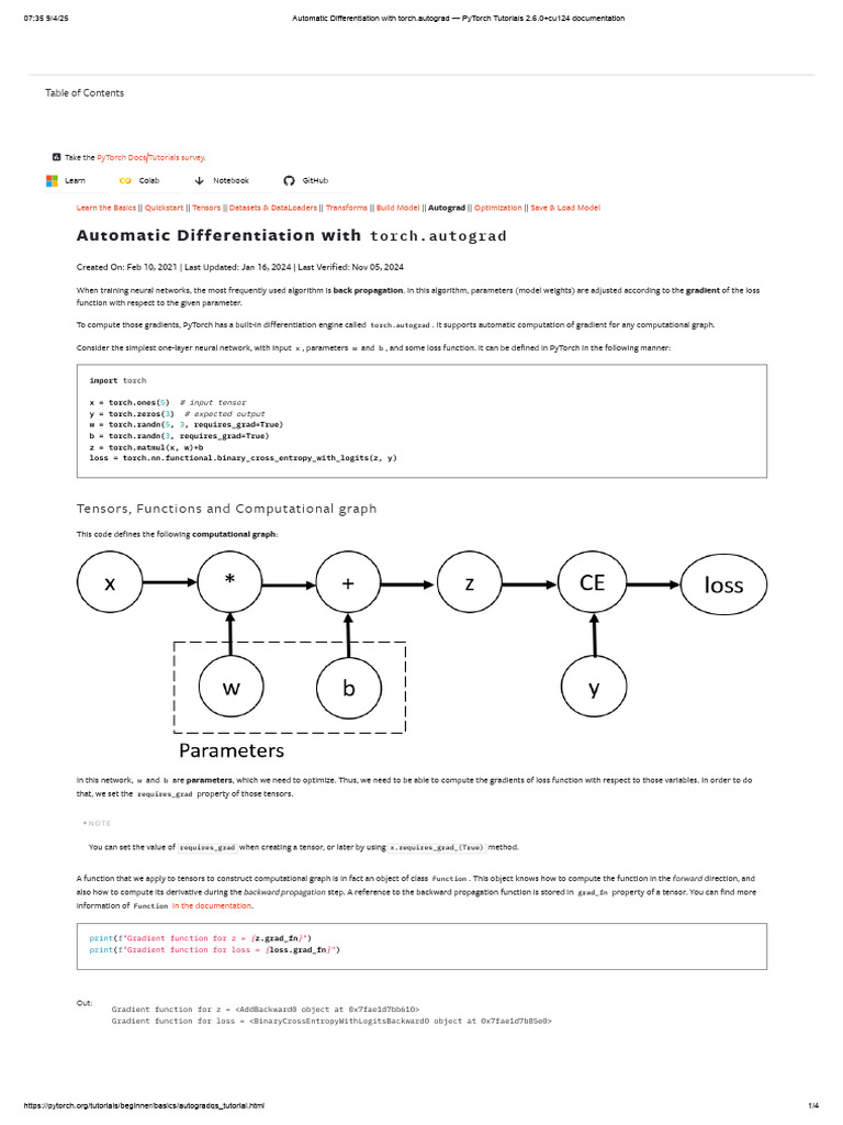 Automatic Differentiation With Torch.autograd - PyTorch Tutorials 2.6.0 ...