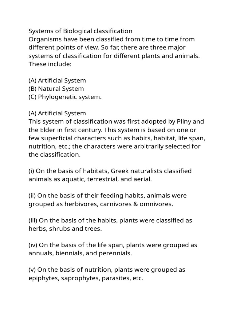 Biological Classification Systems Explained | PDF