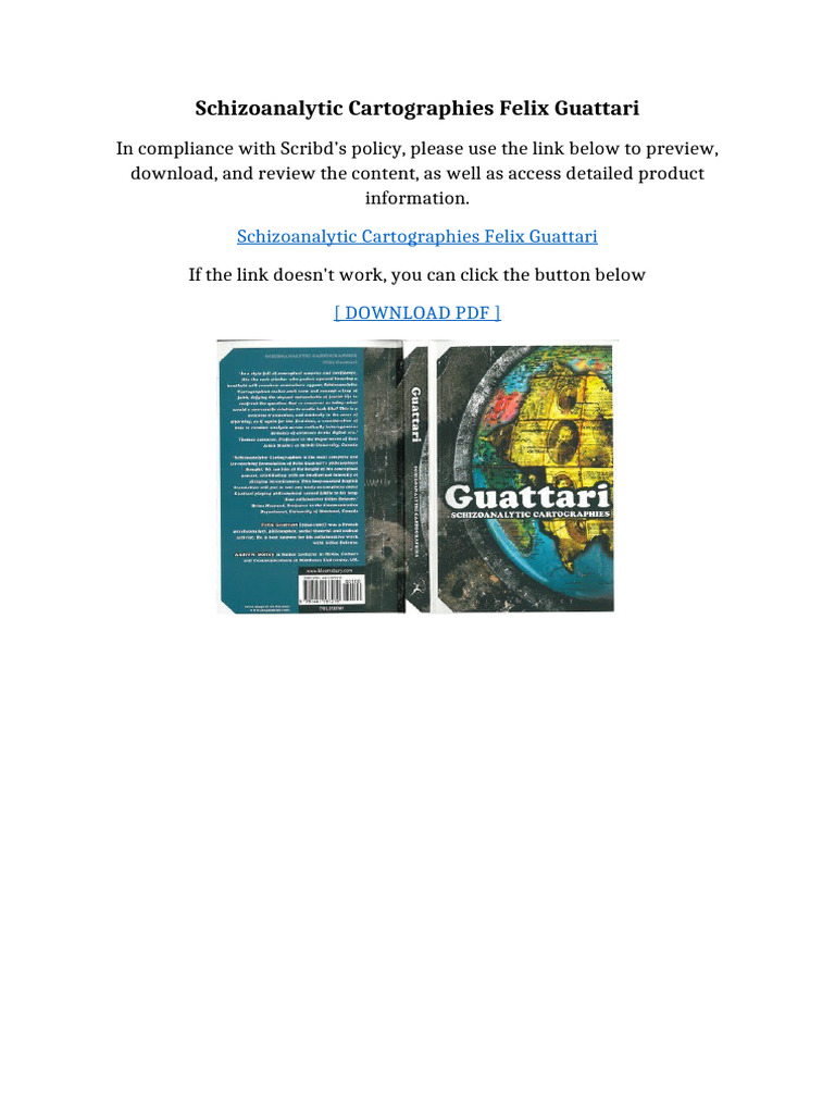 Schizoanalytic Cartographies Felix Guattari | PDF | Qr Code