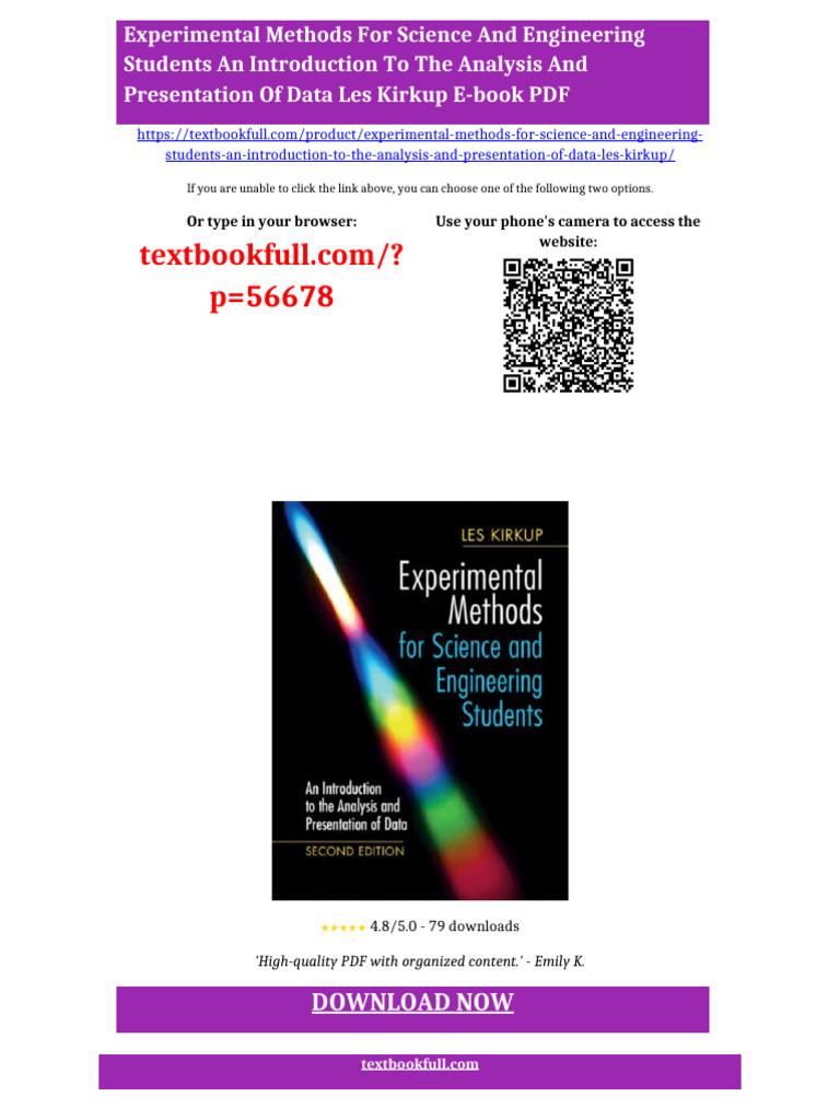 Experimental Methods For Science And Engineering Students An ...