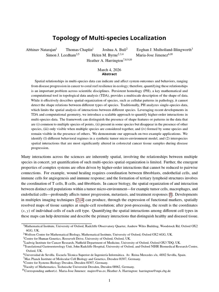 Topology of Multi-species Localization | PDF