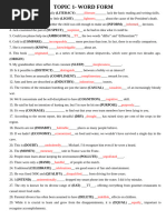 C1-C2 Word Formation Exercises | PDF | Reason