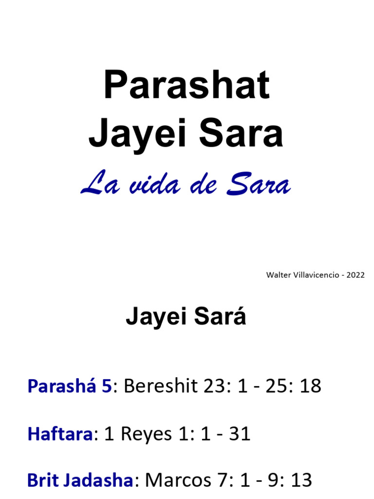 05 Jayei Sara (La Vida de Sara) | PDF | Sarah | Abrahán