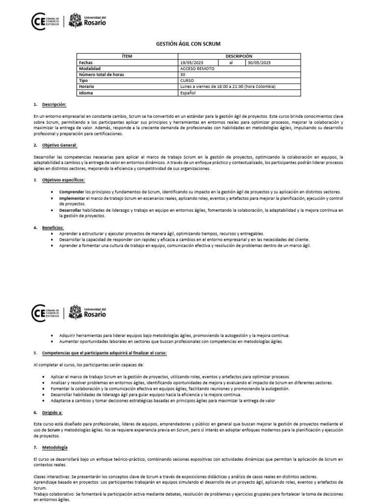 Contenido Temaìtico Gestioìn Aìgil Con Scrum | PDF | Gestión de ...