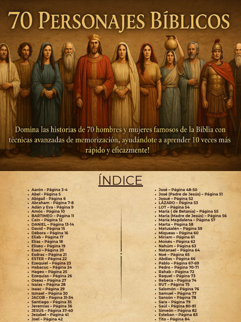 70 Personajes Biblicos | PDF | Abrahán | Daniel (figura bíblica)