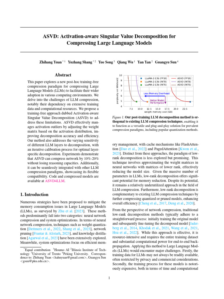 ASVD Activation-Aware Singular Value Decomposition For Compressing ...