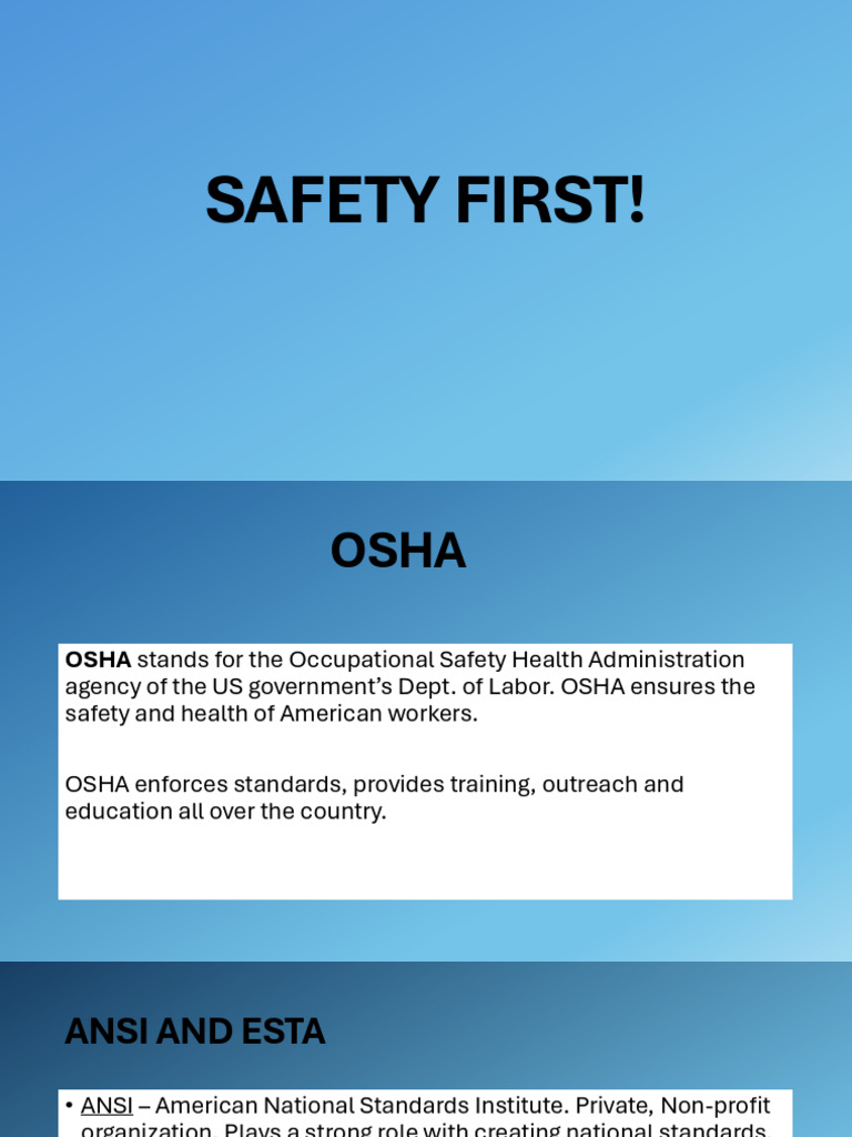 Safety Lecture Stagecraft 3340 1.21 | PDF
