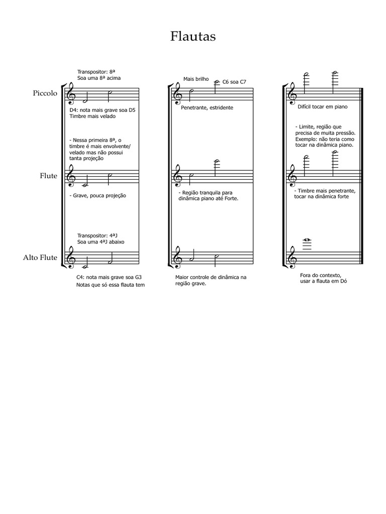 Flauta, Piccolo e Flauta em Sol - Full Score | PDF