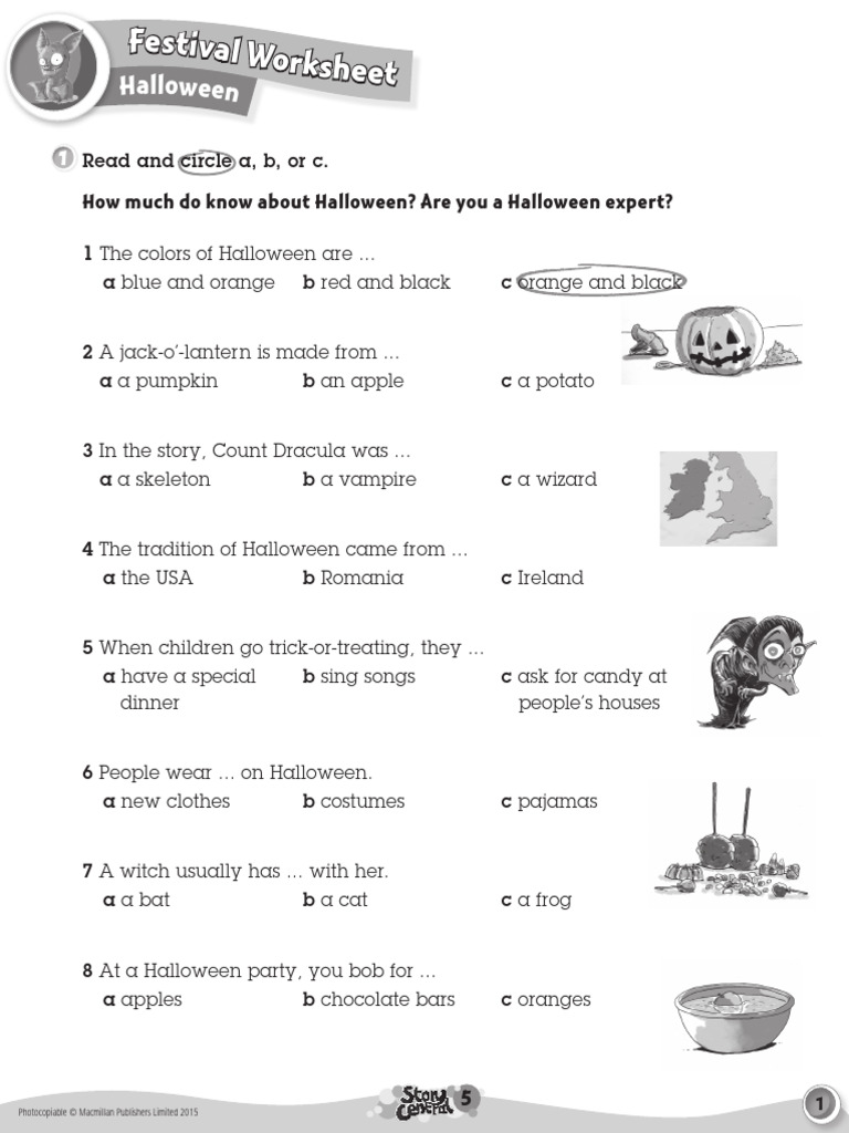 Story Central L5 Halloween Worksheets and Notes | PDF | Halloween ...