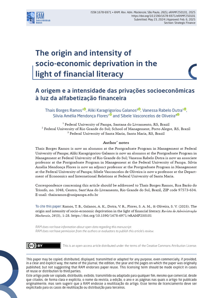 The Origin and Intensity of Socio-Economic Deprivation in The Light of ...