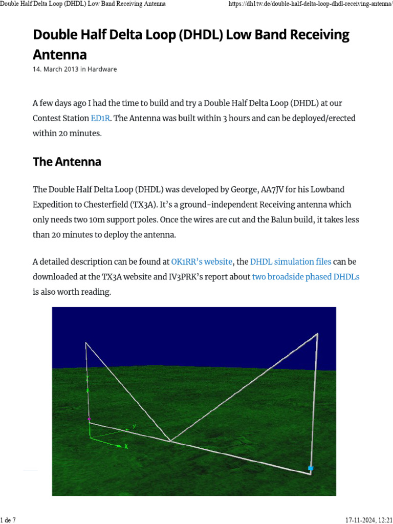 Double Half-Delta Loop RX Ant | PDF