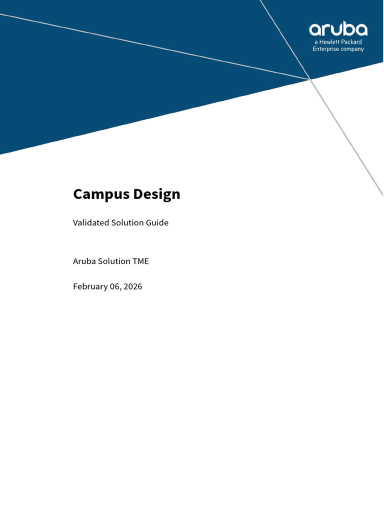 Aruba VSG Campus-Design | PDF | Computer Network | Network Switch