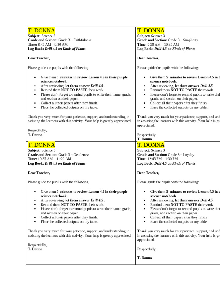 Substitute Teacher Instruction March | PDF | Teaching | Human Communication