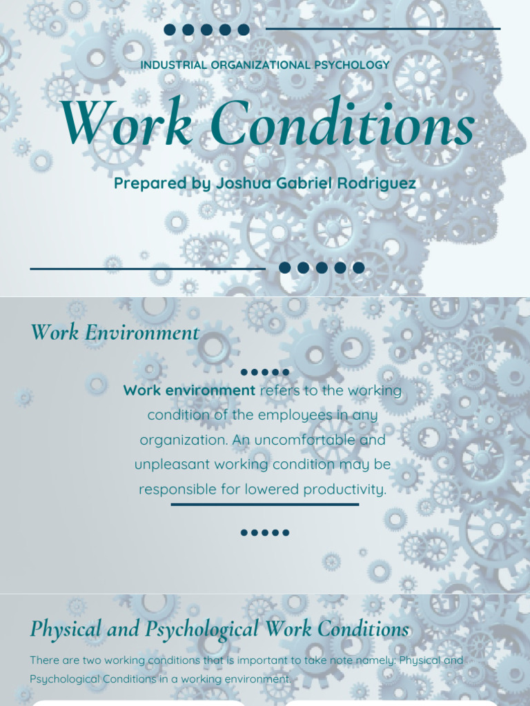 Industrial Organizational Psychology - Work Conditions (By Rodriguez ...