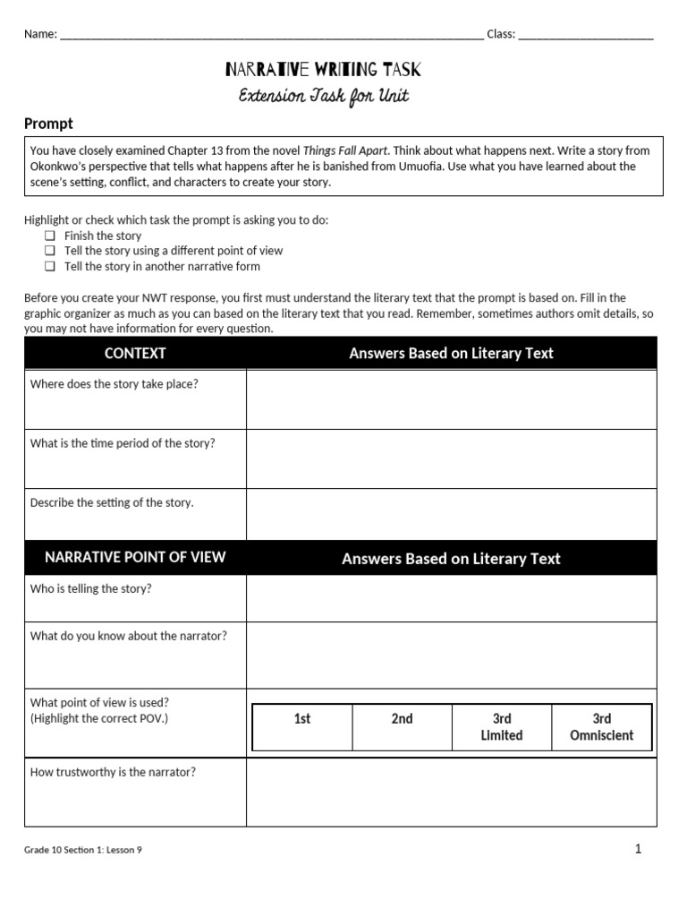 Narrative Writing Task Prep | PDF | Narration | Narrative