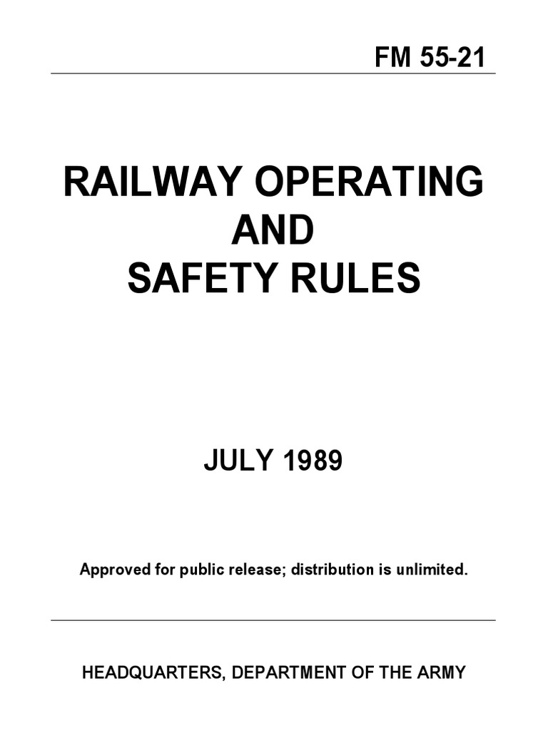 FM 55-21 - Railway Operating and Safety Rules | PDF | Industrial ...