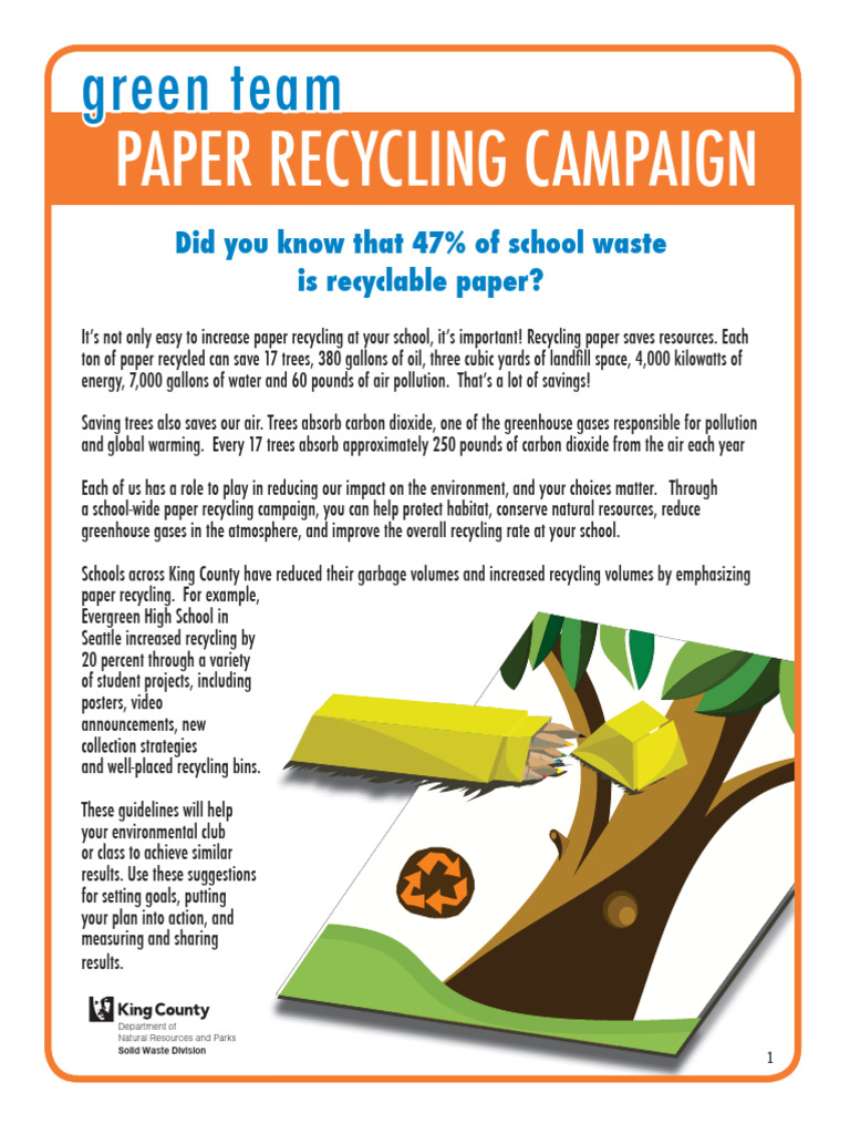 Green Team Paper Recycling Campaign (1) | PDF | Recycling | Waste
