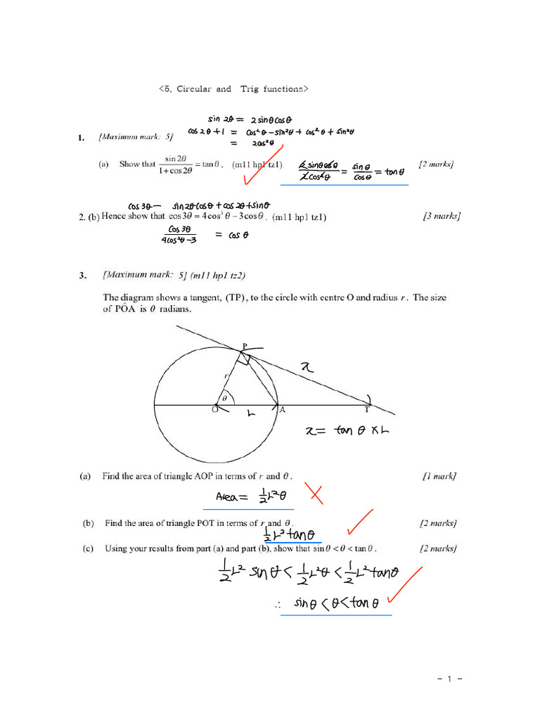 5-1. Circular and Trig Functions | PDF