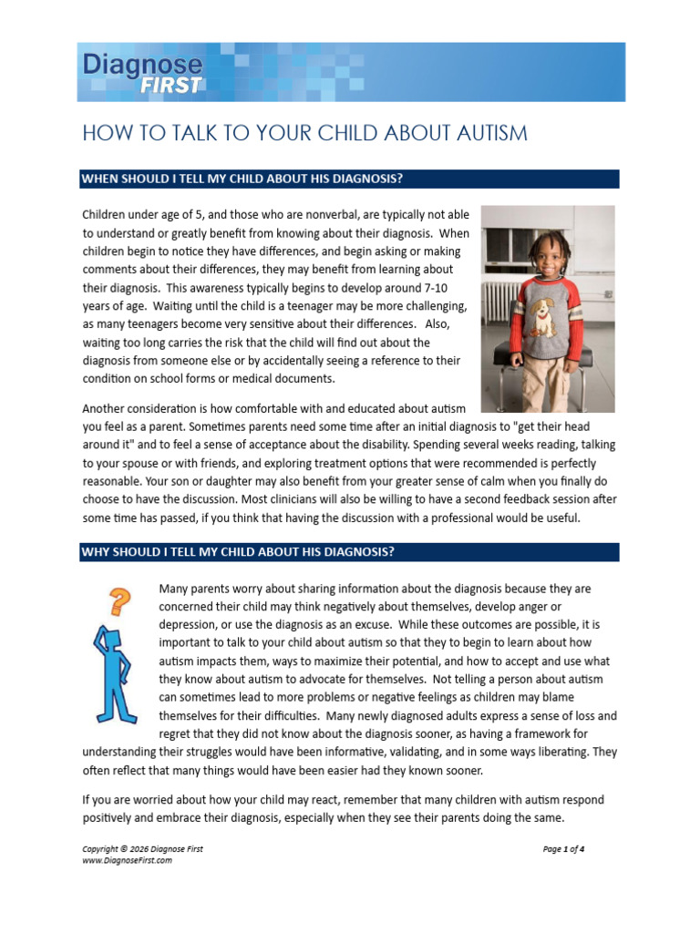 3. HowToTalkToYourChildAboutAutism | PDF | Autism | Medical Diagnosis