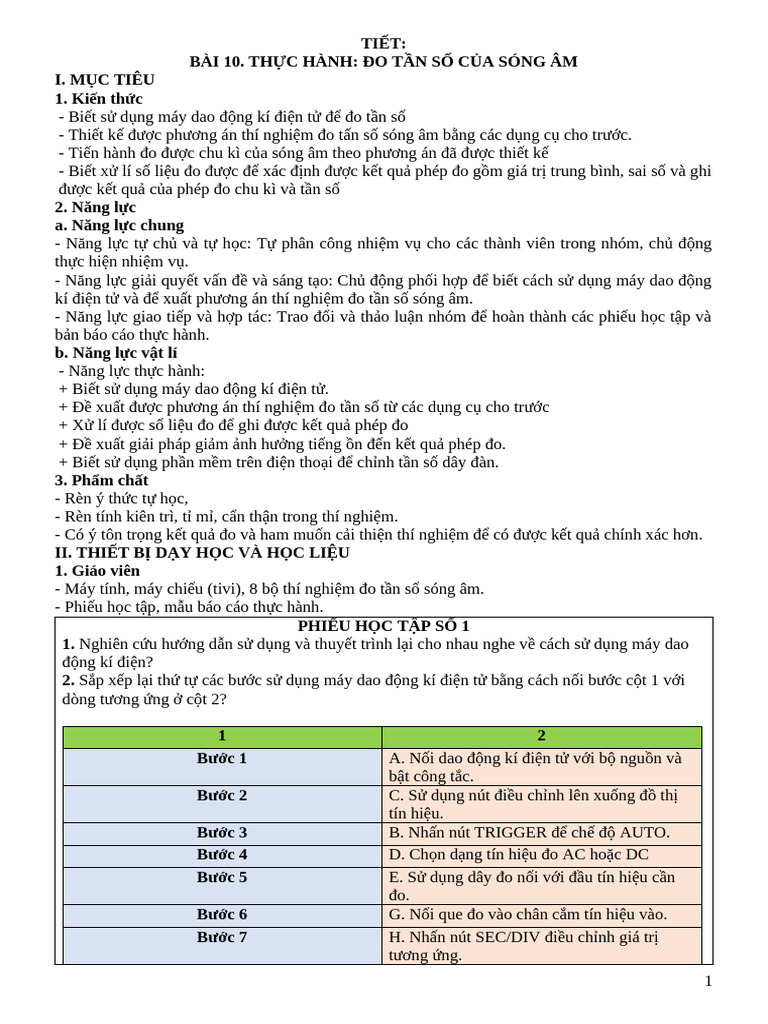 Bai 10. Thuc Hanh Do Tan So Song Am | PDF