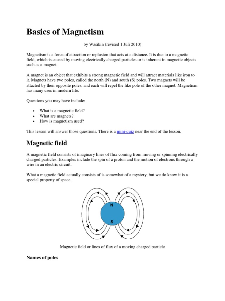 Basics of Magnetism | PDF | Magnetic Field | Magnetism