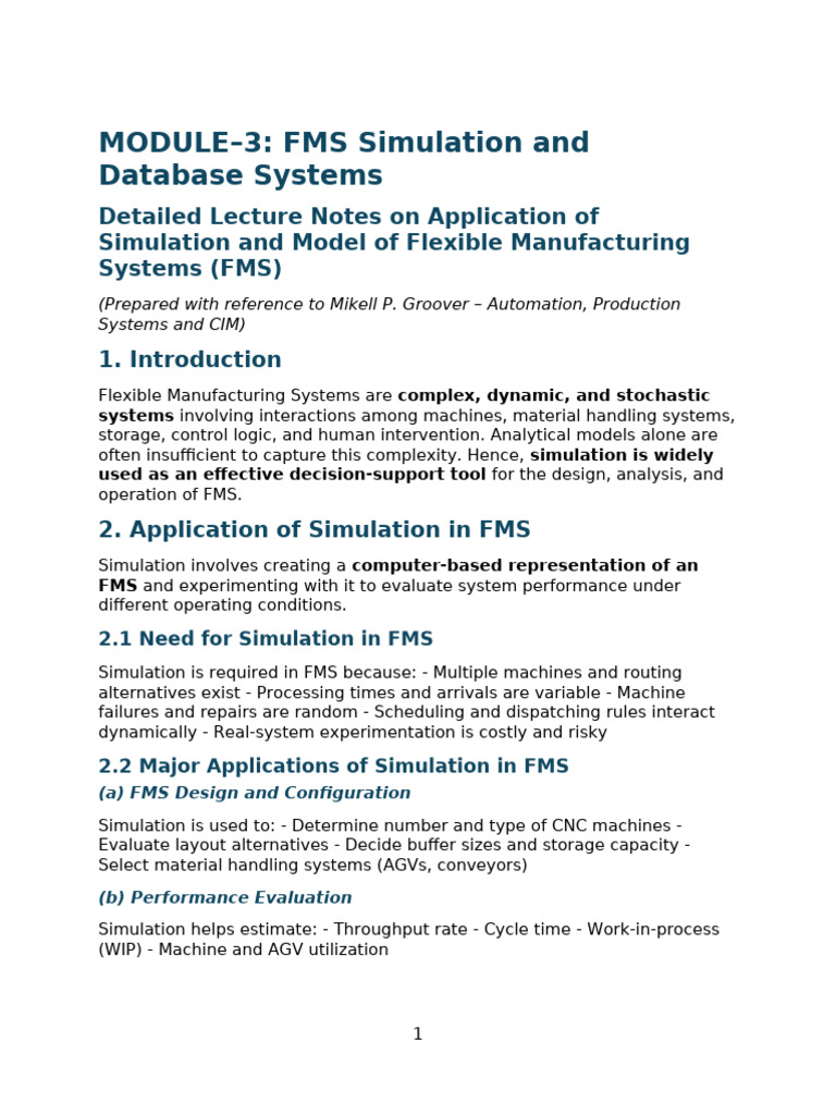 Module-3 Detailed Lecture 1 Notes - Application of Simulation and Model ...