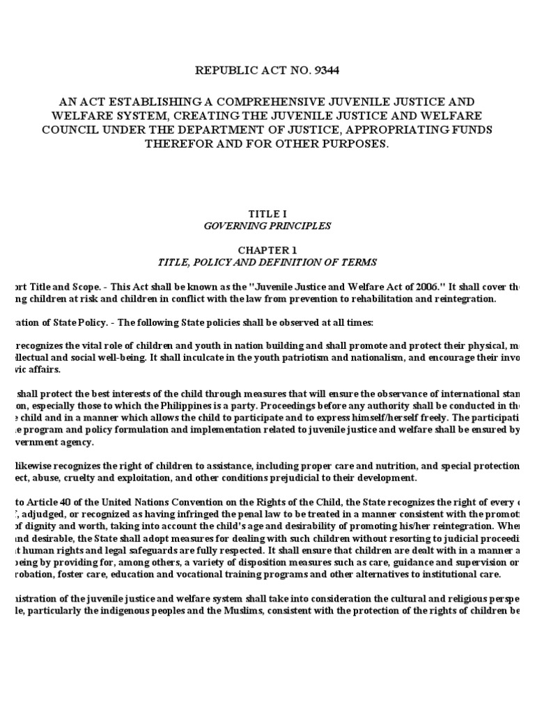 RA 9344 - Juvenile Justice Law | PDF | Prosecutor | Bail