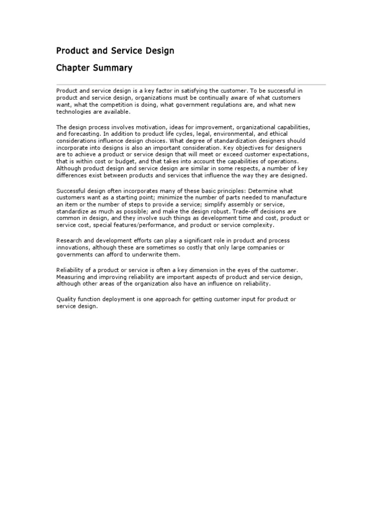 Product and Service Design Essentials | PDF | Product Lifecycle ...