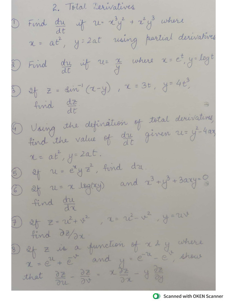 Total Derivative | PDF