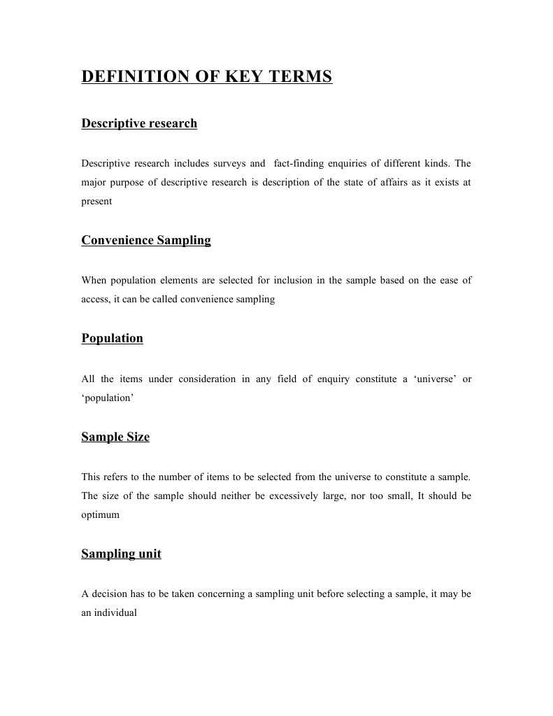 Key Terms in Descriptive Research | PDF | Career & Growth