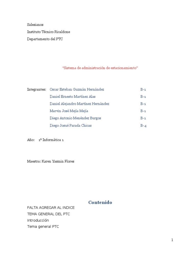 Ejemplo de Anteproyecto EXPOTECNICA - Instituto Tecnico Ricaldone | PDF ...