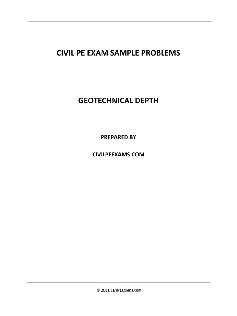 Civil PE Exam Sample Problems | Geotechnical Engineering | Civil ...