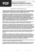 The Last Sermon of Muhammad PBUH (Farewell Sermon) - English | PDF ...