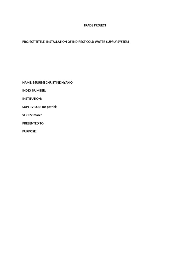 Trade Project | PDF | Water Supply Network | Water Supply