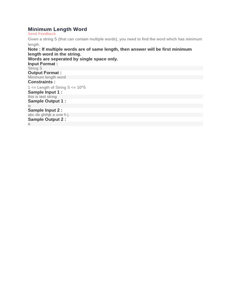 2. Minimum Length Word | PDF