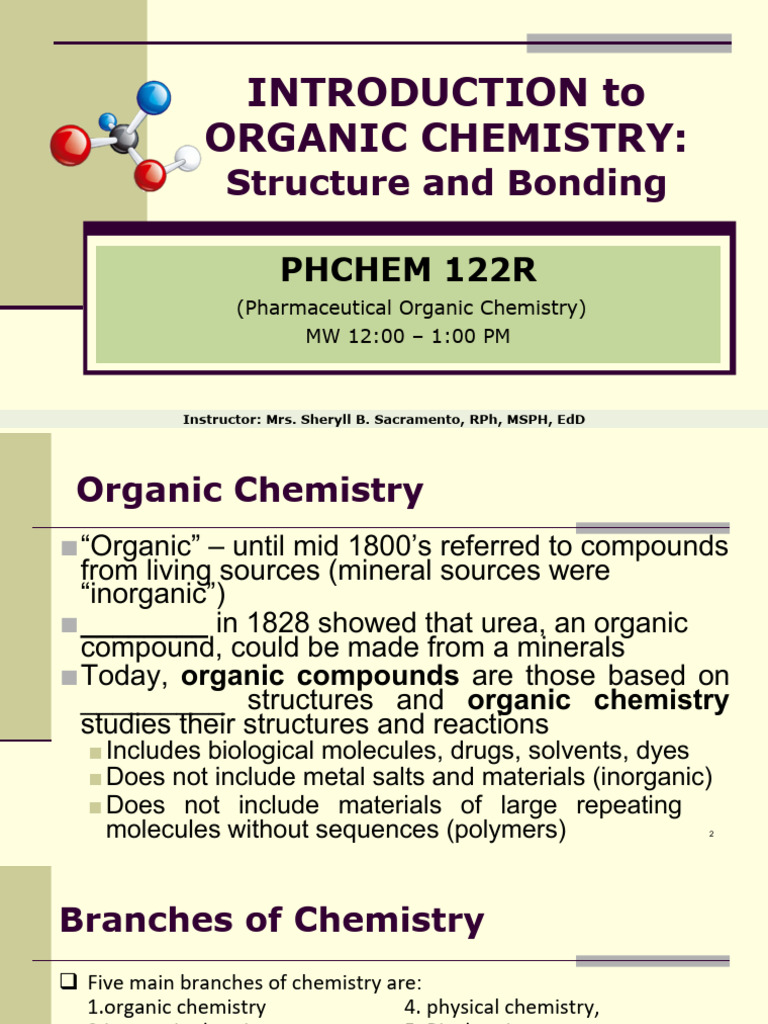 PHCHEM 122 - Chapter1 Structure and Bonding (Autosaved) | PDF | Organic ...