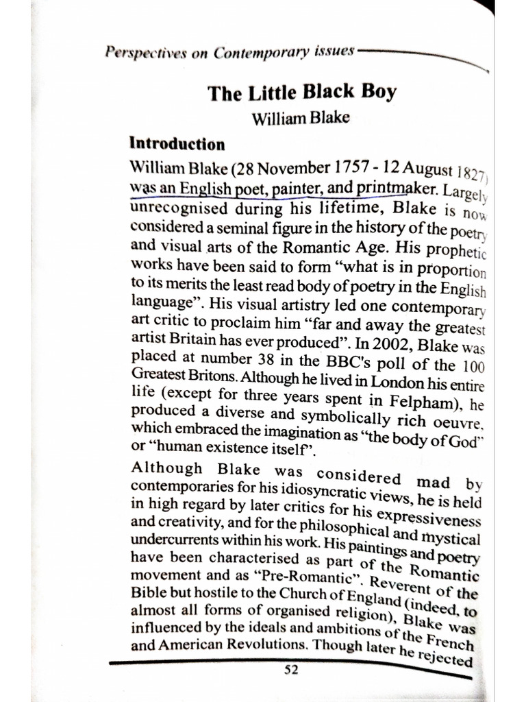 The Little Black Boy | PDF