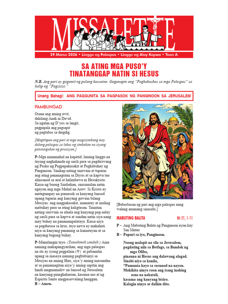 Missalette-Palaspas 2026 | PDF