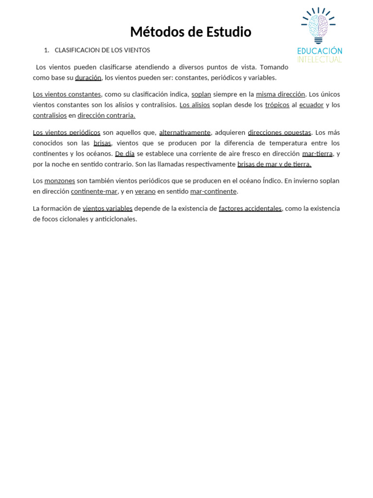 Clasificacion de Los Vientos | PDF