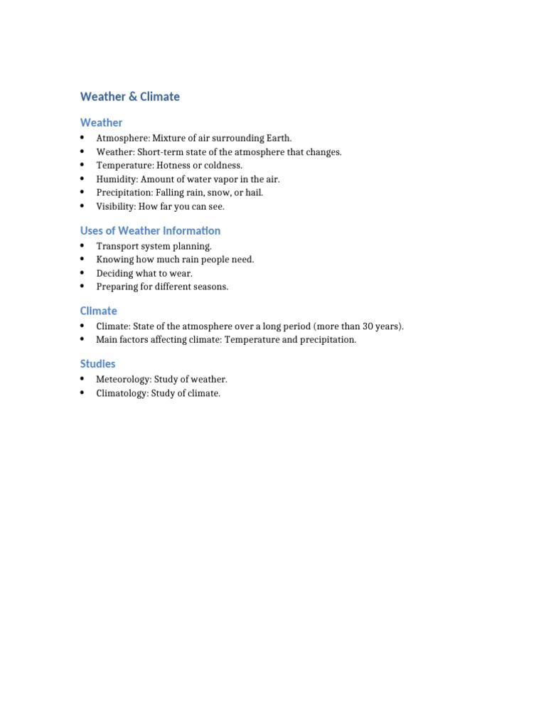 Weather and Climate Formatted | PDF