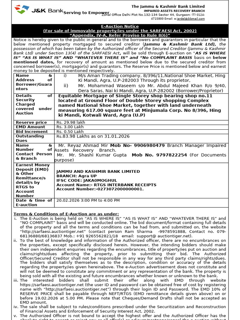 Auction Publication Aman Trading | PDF | Auction