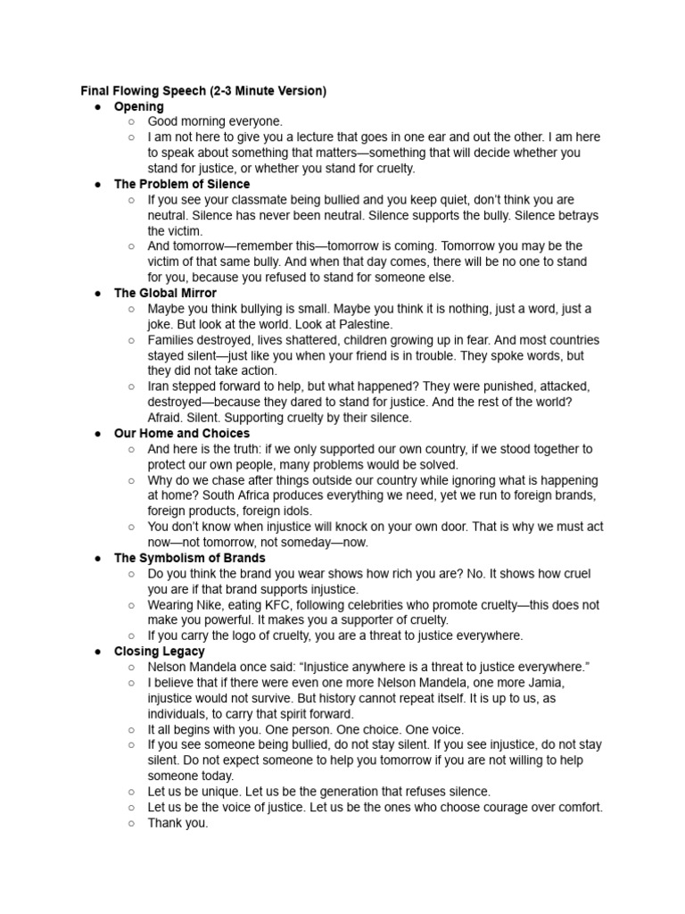 2-3 Minute Speech Script | PDF | Silence