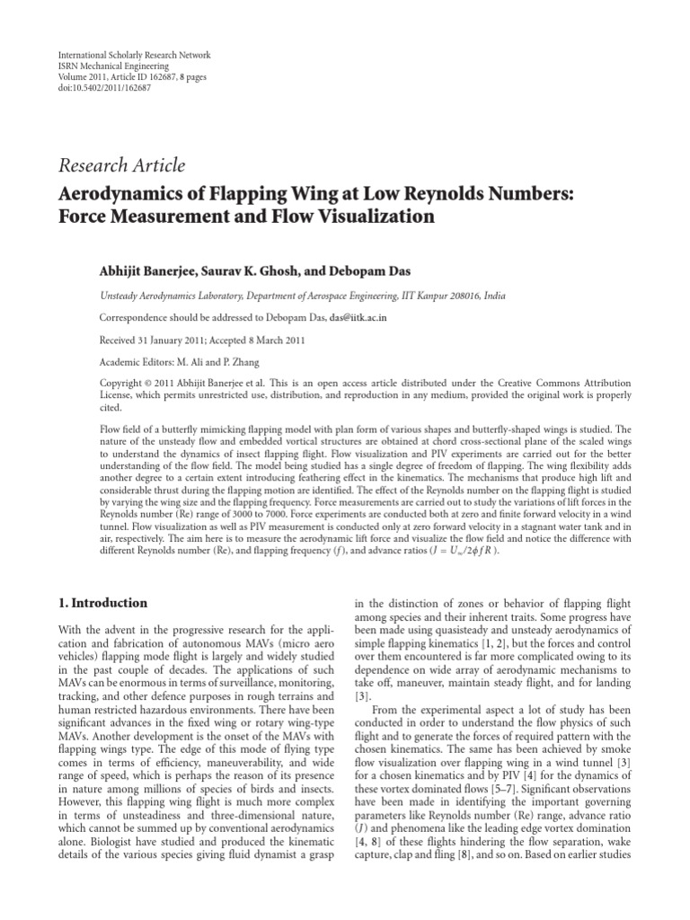 (Paper;Flight)Aerodynamics of Flapping Wing at Low Reynolds Numbers ...