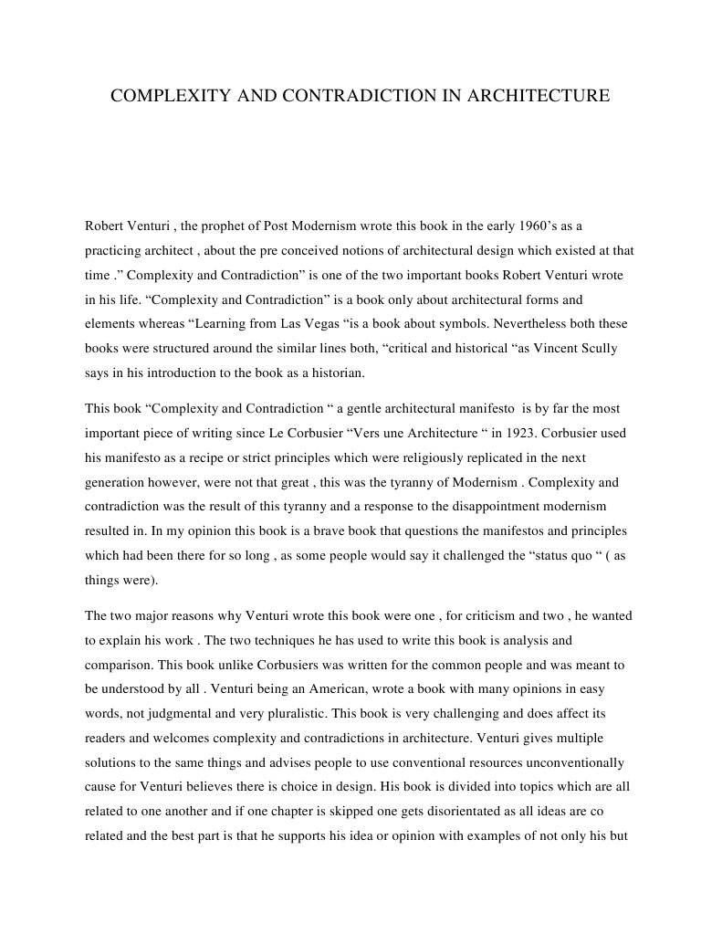 Complexity and Contradiction in Architecture | PDF | Science | Philosophical Science