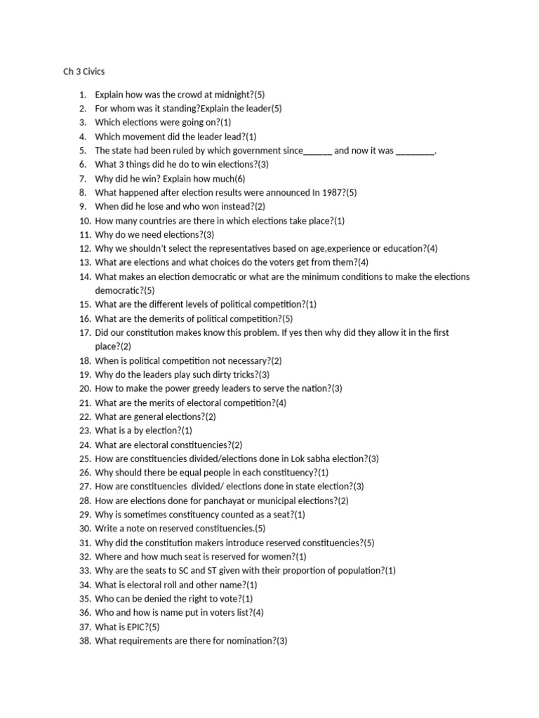 CH 3 Civics | PDF | Elections | Electoral District
