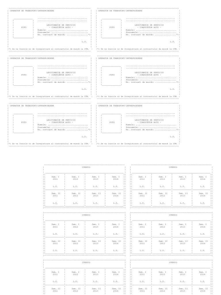 Model Legitimatie Sofer | PDF