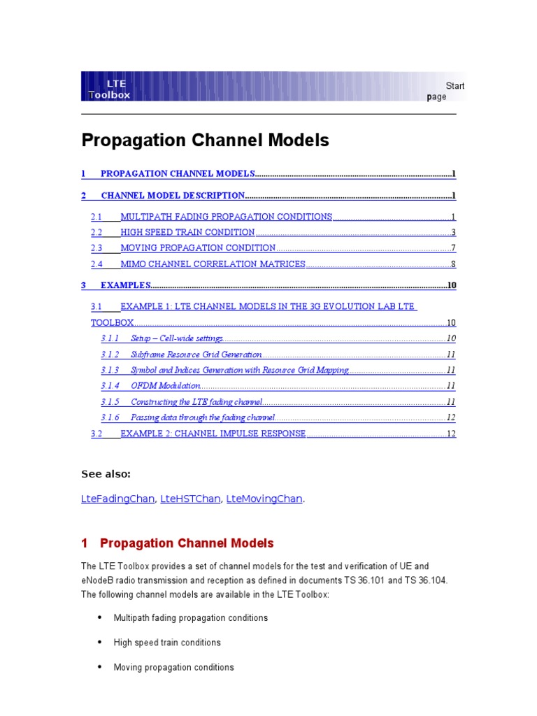 Propagation Channel Models | PDF | Telecommunications Engineering ...